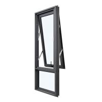 China Water Tightness Level 6 Customize Thermal Break Aluminum Double Layer Glass Awning Windows for sale
