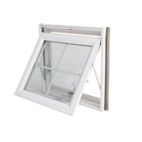 China Aluminum Alloy SKATE End White Double Glazed Residential Commercial Awning Windows for sale