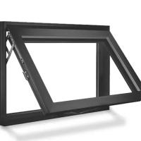 China Black and White Double Glazed Aluminum Alloy Awning Windows with 8-Way Seal for sale