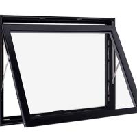 China Black and White Double Glazed Aluminum Alloy Awning Windows with 8-Way Seal for sale