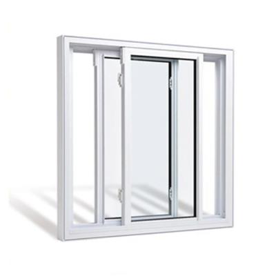 China Double Glazed Aluminium 3 Tracks Sliding Windows With Stainless Steel Screen Netting for sale