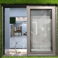 China Double Glazed Aluminium 3 Tracks Sliding Windows With Stainless Steel Screen Netting for sale