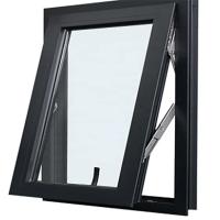 China Black Household Double Glazed Aluminum Alloy Awning Windows For Residential Demand for sale