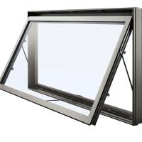 China Black Household Double Glazed Aluminum Alloy Awning Windows For Residential Demand for sale
