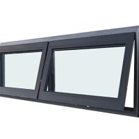 China Black Household Double Glazed Aluminum Alloy Awning Windows For Residential Demand for sale