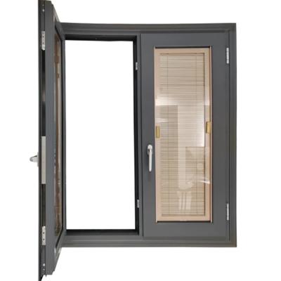 China Modern Style SKATE Waterproof Black Alloy Aluminium Double Glazed Casement Windows for sale