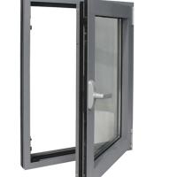 China Modern Style SKATE Waterproof Black Alloy Aluminium Double Glazed Casement Windows for sale