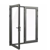 China Modern Style SKATE Waterproof Black Alloy Aluminium Double Glazed Casement Windows for sale