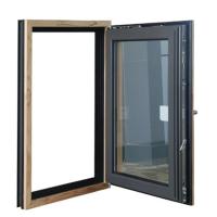 China Modern Style SKATE Waterproof Black Alloy Aluminium Double Glazed Casement Windows for sale