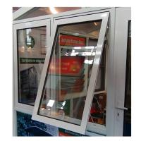 China High Durability Grey Design Double Glazed Awning Windows With 304 Stainless Steel Mesh for sale