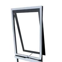 China High Durability Grey Design Double Glazed Awning Windows With 304 Stainless Steel Mesh for sale
