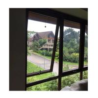 China Double Glazed Black Aluminum Alloy Awning Windows for sale