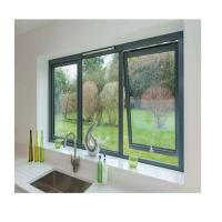 China Double Glazed Black Aluminum Alloy Awning Windows for sale
