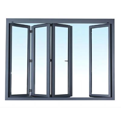 China Custom Design Thermal Break Aluminum Bi Folding Glass Windows with Double Glazed for sale