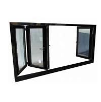 China Aluminum Folding Windows For Residential Construction With Stainless Steel Screen Netting for sale