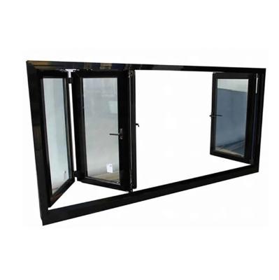 China Aluminum Folding Windows For Residential Construction With Stainless Steel Screen Netting for sale