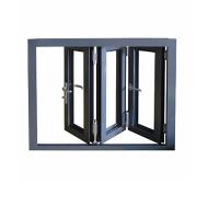 China Aluminum Folding Windows For Residential Construction With Stainless Steel Screen Netting for sale