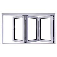 China Louver Curtain Double Tempered Aluminum Bi Fold Window For Housing Workshop Bathroom for sale
