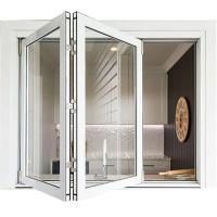 China Louver Curtain Double Tempered Aluminum Bi Fold Window For Housing Workshop Bathroom for sale