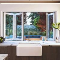 China Modern Design Aluminum Alloy Frame Bi Fold Windows With 70mm Width Window Frame for sale