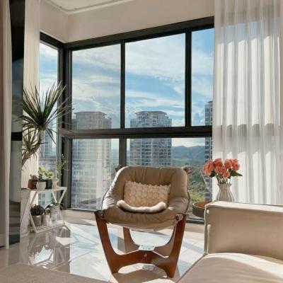 China 6mm Overlapping Thermal Break Aluminum Sliding Window With Level 8 Air Tightness for sale