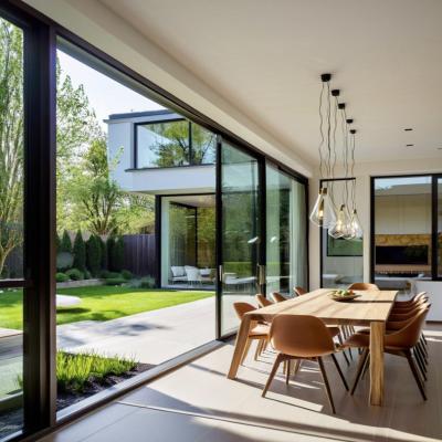 China High Light Transmission Aluminium Aluminum Double Glazed Sliding Door with Multiple Tracks for Patio for sale