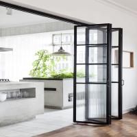 China High Performance Thermal Break Aluminium  Folding Glass Door with Double Glazed for Exterior Spaces for sale