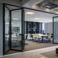 China Luxury Thermal Break Aluminum Folding Door with Tempered Glass for Residential&Commercial for sale