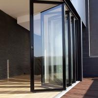 China Luxury Thermal Break Aluminum Folding Door with Tempered Glass for Residential&Commercial for sale