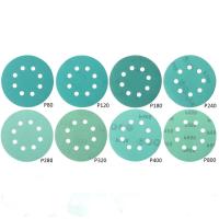 China 6inch car putty Sanding Discs Hook And Loop film polyester substrate green for sale