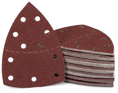 China 100pcs Triangular Sanding Pads Hook And Loop Sanding Sheet For Wood for sale