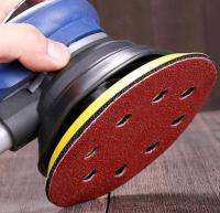 China 6inch 15hole Hook Loop Sandpaper Discs Gold Aluminum Oxide PSA Automotive for sale