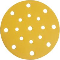 China Sandpaper 6inch 17hole Gold Sanding Discs Finishing for Woodworking or Automotive for sale