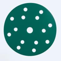 China 1000 Grit Hook And Loop Sandpaper Green Film Polyetser Sanding Disc for sale