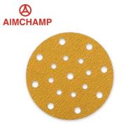 China 5inch 120 Grit Aluminum Oxide Round Sanding Disc Adhesive PSA Hook Loop Velcro for sale