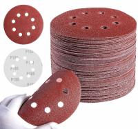 China Red Aluminum Oxide Hook And Loop Sanding Discs 80pcs Mix Grits Sandpaper Discs for sale