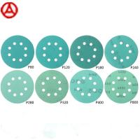 China 1000 Grit Hook And Loop Sandpaper Green Film Polyetser Sanding Disc for sale