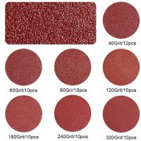 China Red Aluminum Oxide Hook And Loop Sanding Discs 80pcs Mix Grits Sandpaper Discs for sale