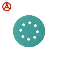 China 1000 Grit Hook And Loop Sandpaper Green Film Polyetser Sanding Disc for sale