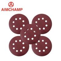 China Orbital Sander Disc Hook And Loop Red Aluminum Oxide Sandpaper Polishing disc for sale