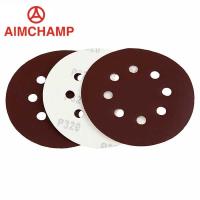 China 5 Inch 125mm Hook And Loop Sanding Disc Red Aluminum Oxide Sand Paper for sale