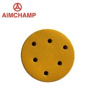 China Yellow Aluminum Oxide Hook And Loop Sandpaper 5 Inch 125mm 8 Holes for sale