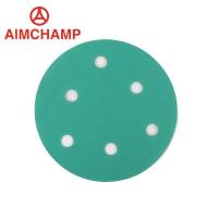 China 320Grit Hook And Loop Sanding Disc Green Film Polyetser Sanding Disc for sale