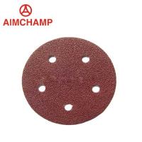 China Red Round Sanding Disc 5 Inch 125mm Aluminum Oxide Sand Paper 6 inch 150mm for sale