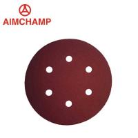 China Red Round Sanding Disc 5 Inch 125mm Aluminum Oxide Sand Paper 6 inch 150mm for sale