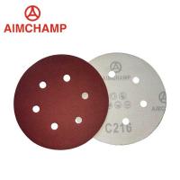 China Red Round Sanding Disc 5 Inch 125mm Aluminum Oxide Sand Paper 6 inch 150mm for sale