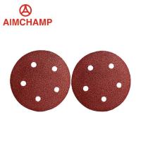China Sanding Disc Sandpaper 6 Inch 150mm Red Aluminum Oxide Sand Paper 8 holes for sale
