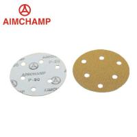 China Yellow Sanding Discs Aluminum Oxide Sandpaper 6 Inch 150mm 5inch 125mm for sale