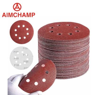 China Aluminum Oxide Sandpaper Disc Yellow Red Sanding Disc film Sanding Pad ceramic for sale