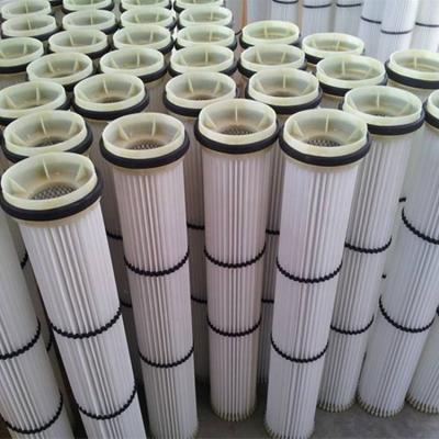 China Cement Silo Top Dust Collector Filter Cartridge 30 Micron Pleated Polyester for sale